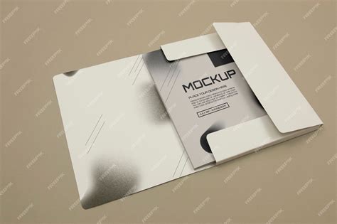 Premium Psd Cardboard Folder With Brochure Mockup