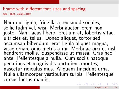How To Change The Font Size On A Given Frame Latex Beamer