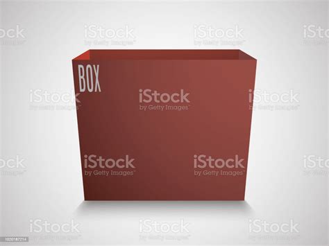빈 흰색 바탕에 빨간색 큐브입니다 3d 상자 템플릿입니다 비 상자 0명에 대한 스톡 벡터 아트 및 기타 이미지 0명 3차원