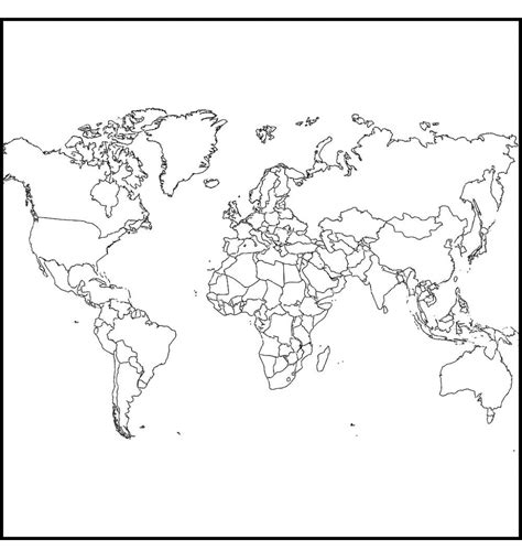 Blank World Map Free Printable Unlabeled World Map