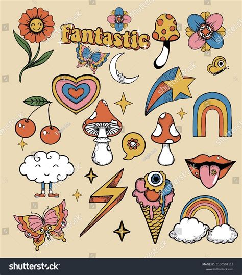 Retro Vintage Doodle Images Stock Photos Vectors