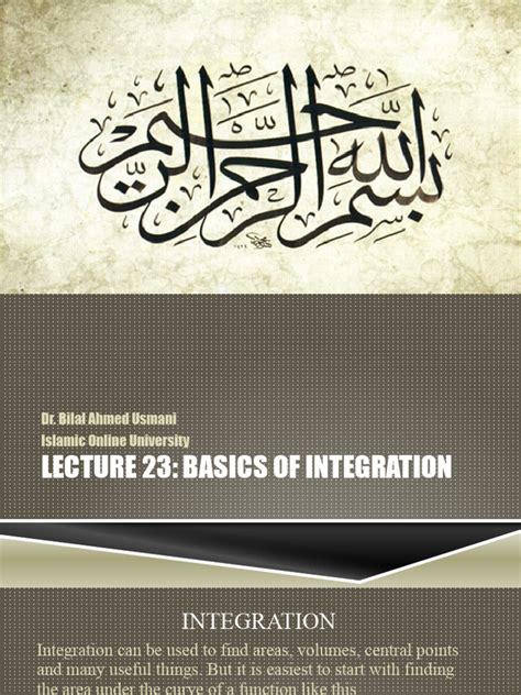 Lecture 23 Calculus Pdf Integral Trigonometric Functions