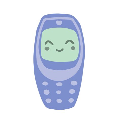 Hand Drawn Cute Isolated Clipart Illustration Of Y2k Old Cell Phone