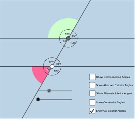 Angles On Parallel Lines GeoGebra