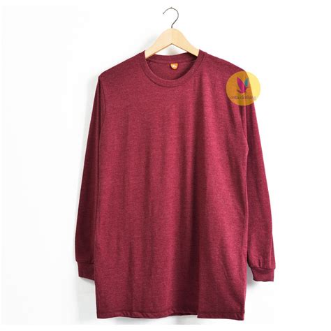 Jual BAJU KAOS POLOS MAROON MISTY LENGAN PANJANG COTTON COMBED S Indonesia Shopee Indonesia