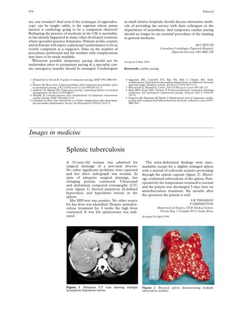 Pdf Splenic Tuberculosis