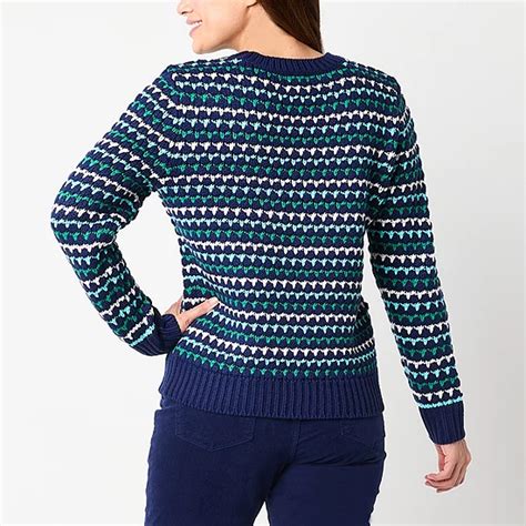 St Johns Bay Womens Crew Neck Long Sleeve Pullover Sweater Color