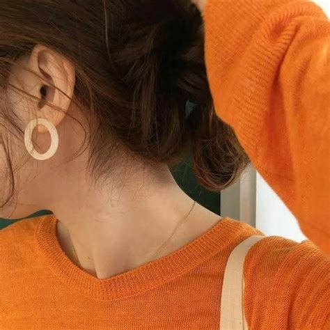 Aesthetic Laranja Edit Editshool Aes Orange Aesthetic Behind Ear Tattoo Aesthetic