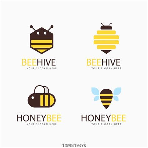 Bốn Mẫu Logo Tổ Ong Và Con Ong Mật đẹp File Vector 181 Cdrvn