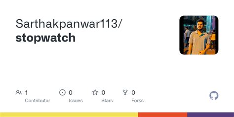 GitHub Sarthakpanwar113 Stopwatch