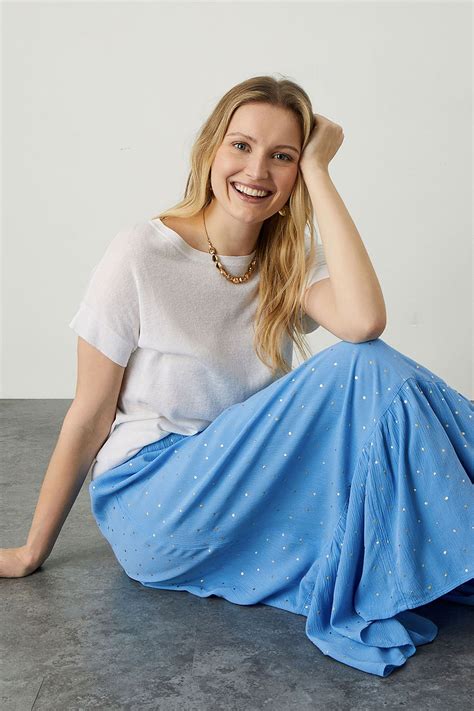 Buy Monsoon Womens Blue Boho Foil Maxi Tier Skirt From Next Ireland