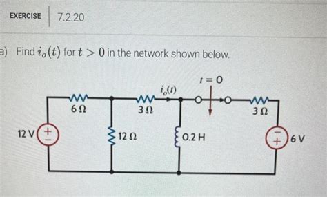 solved find io t for t 0 in the network shown below