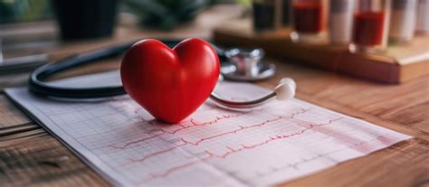Premium Photo Red Heart Shape With Stethoscope On Ekg Printout Close