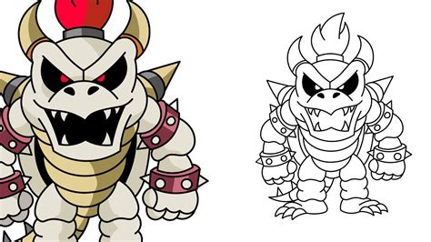 How To Draw Dry Bowser