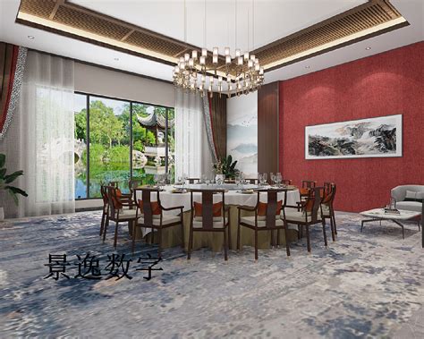 新中式包厢spacehotel景逸效果图original作品 站酷zcool