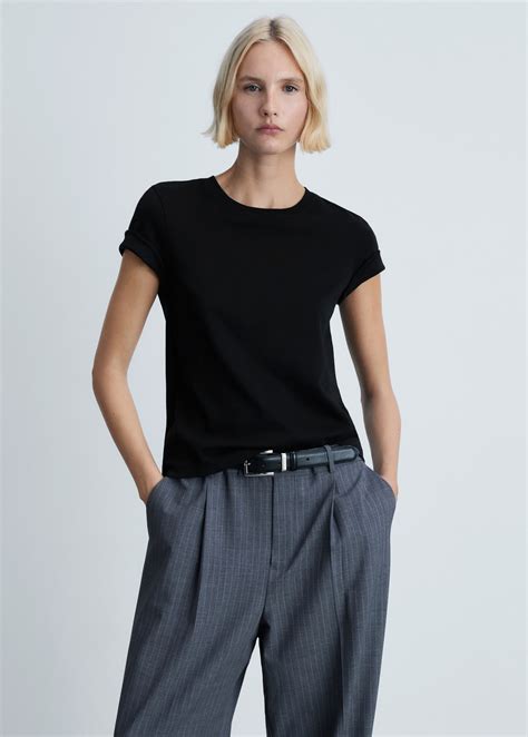 Short Sleeved Cotton T Shirt Women Mango Usa