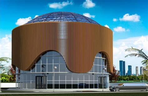 Software Revit Mode Name Circular Building And Wooden Facade Concept