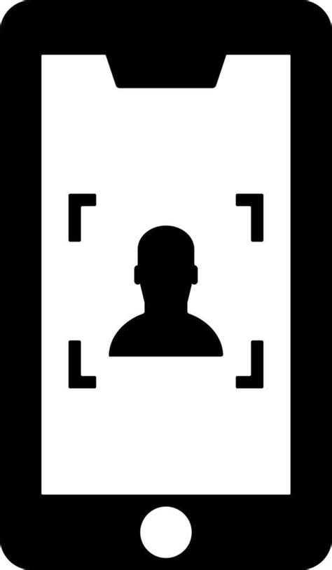 User Face Scanning In Smart Phone Or Selfie Icon 24282856 Vector Art
