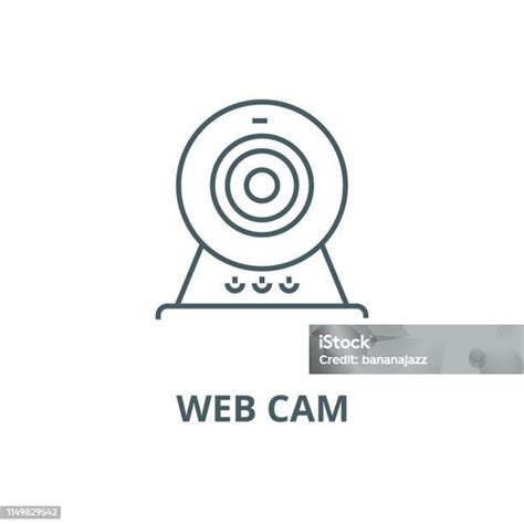 網路攝像頭 線上攝像頭向量線圖示 線性概念 輪廓符號 符號向量圖形及更多brand Name Online Messaging