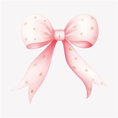 Pink Polka Dot Ribbon Bow Premium Ai Generated Vector