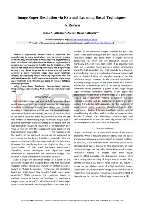 PDF Image Super Resolution Via External Learning Based Techniques A