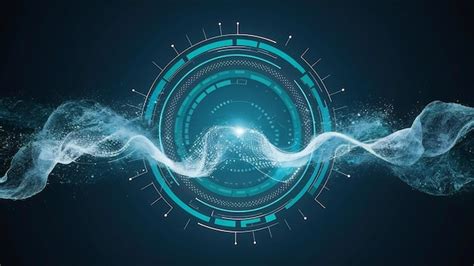 Premium Photo Abstract Blue Digital Particles Wave And Digital Data Network Connections For A
