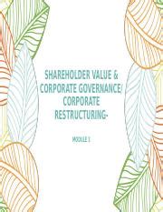Sfm Module Ppt Shareholder Value Corporate Governance Corporate