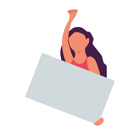 People Holding Placard Vector Illustration Demonstration Protest