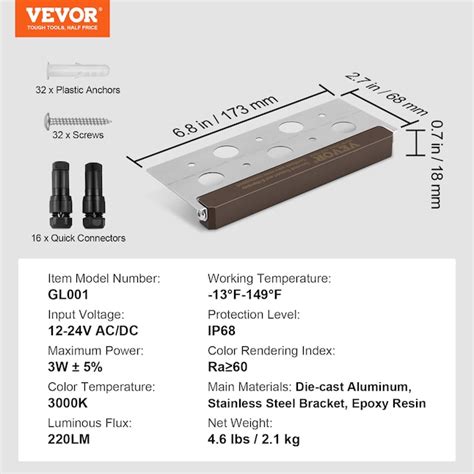 Vevor 220 Lumen Led Plug In Wall Mounted Work Light Hwtjdnbg8jt0zvx78v9