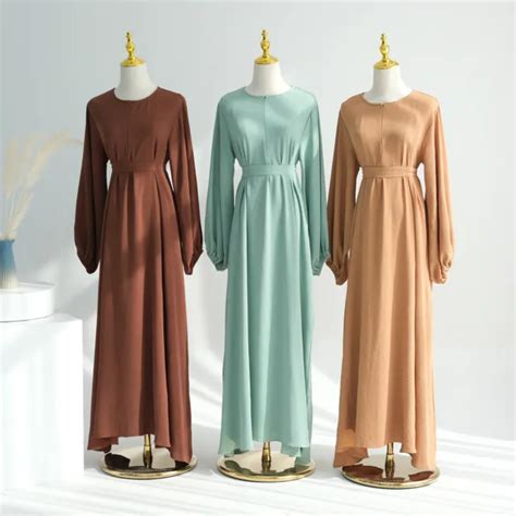 Islamic Abaya Muslim Women Dubai Long Sleeve Maxi Dress Ramadan Kaftan