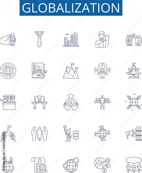 Globalization Line Icons Signs Set Design Collection Of