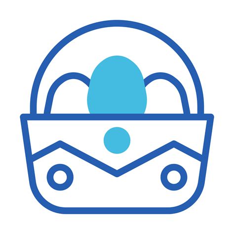 Basket Egg Icon Duotone Blue Style Easter Illustration Vector Element