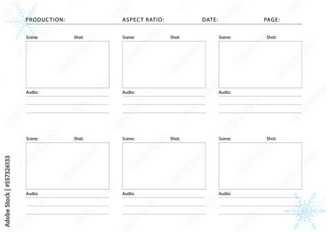 Storyboard Template Printable A4 Stock Vector Adobe Stock
