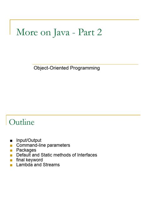 04 Moreonjava Part2 Pdf Method Computer Programming Class