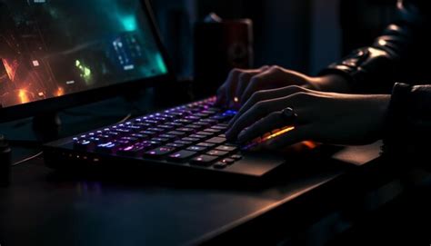 Free Ai Image Busy Programmer Typing E Mails On Illuminated Laptop Generative Ai