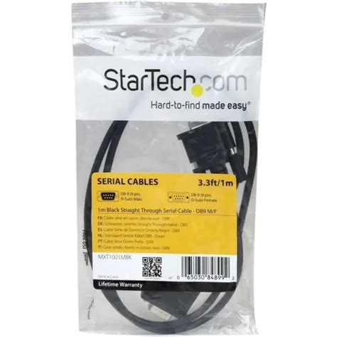 Tecnomascl 1m Straight Through Serial Cable Mf Bk