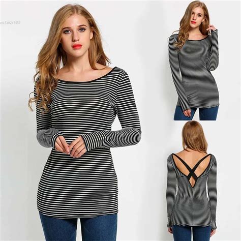Fanala Women Sexy T Shirts Fashion O Neck Solid Long Sleeve Female Tops