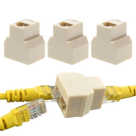 3Stck 1 Zu 2 Weg LAN Ethernet Netzwerk Kabel RJ45 Grandado