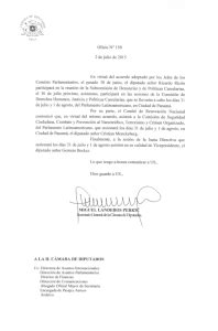 Oficio N 282 15 De Septiembre De 2015 En Virtud Del Acuerdo