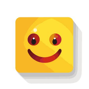 Happy Square Emoji Icon Vector A Simplistic Colorful Icon Of Clever Emoticon On A White
