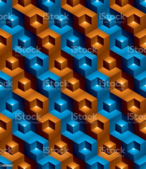 색상화 Illusive 추상적임 기하학적 연속무늬 3d 큐브 0명에 대한 스톡 벡터 아트 및 기타 이미지 0명 3차원 형태 기하 도형 Istock