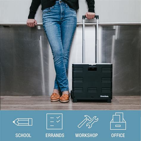 Clevermade Collapsible Wheeled Crate With Lid Indonesia Ubuy
