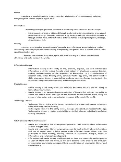 Media Information Literacy Pdf Information Information Literacy