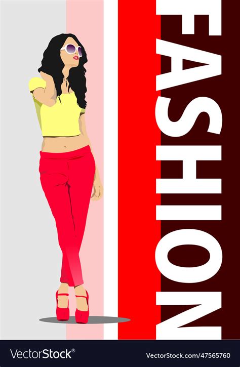Fashion Woman Silhouette 3d Royalty Free Vector Image