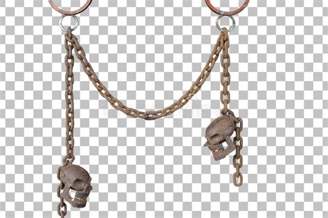 Rusty Skull With Rust Chain With Clipping Path Stock Image Image Of