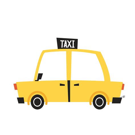 Taxi Cartoon Taxi On White Background 46888869 Vector Art At Vecteezy