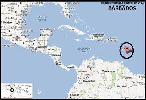 Mapa De Barbados Y El Caribe Daryn Goldarina