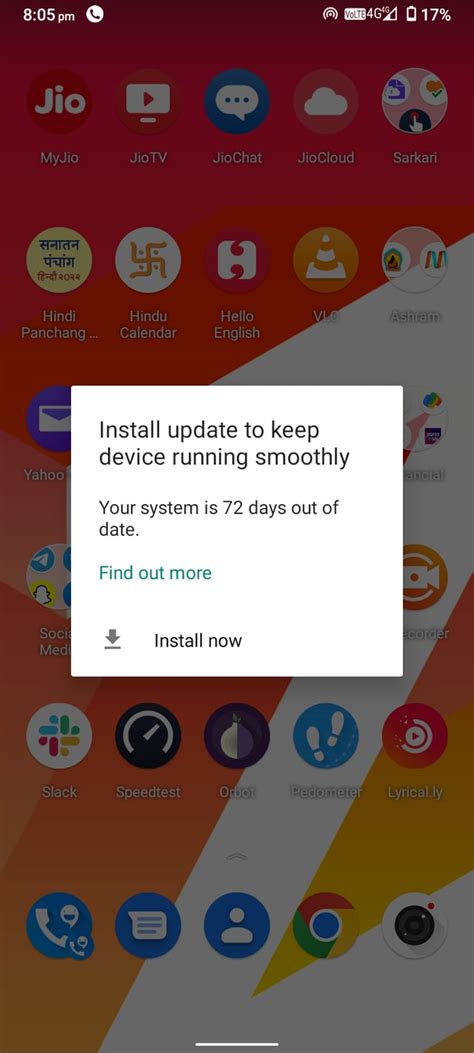 Install Update To Keep Device Running Smoothly Dialog Comes But When Try To Install It Stuck