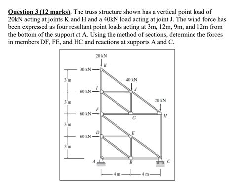 solved question 3 12 ﻿marks ﻿the truss structure shown