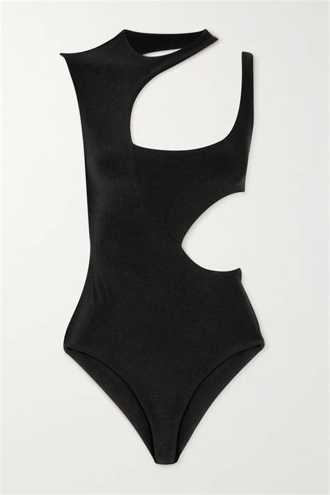 Awake Mode Cutout Stretch Jersey Bodysuit In 2024 Black Bodysuit